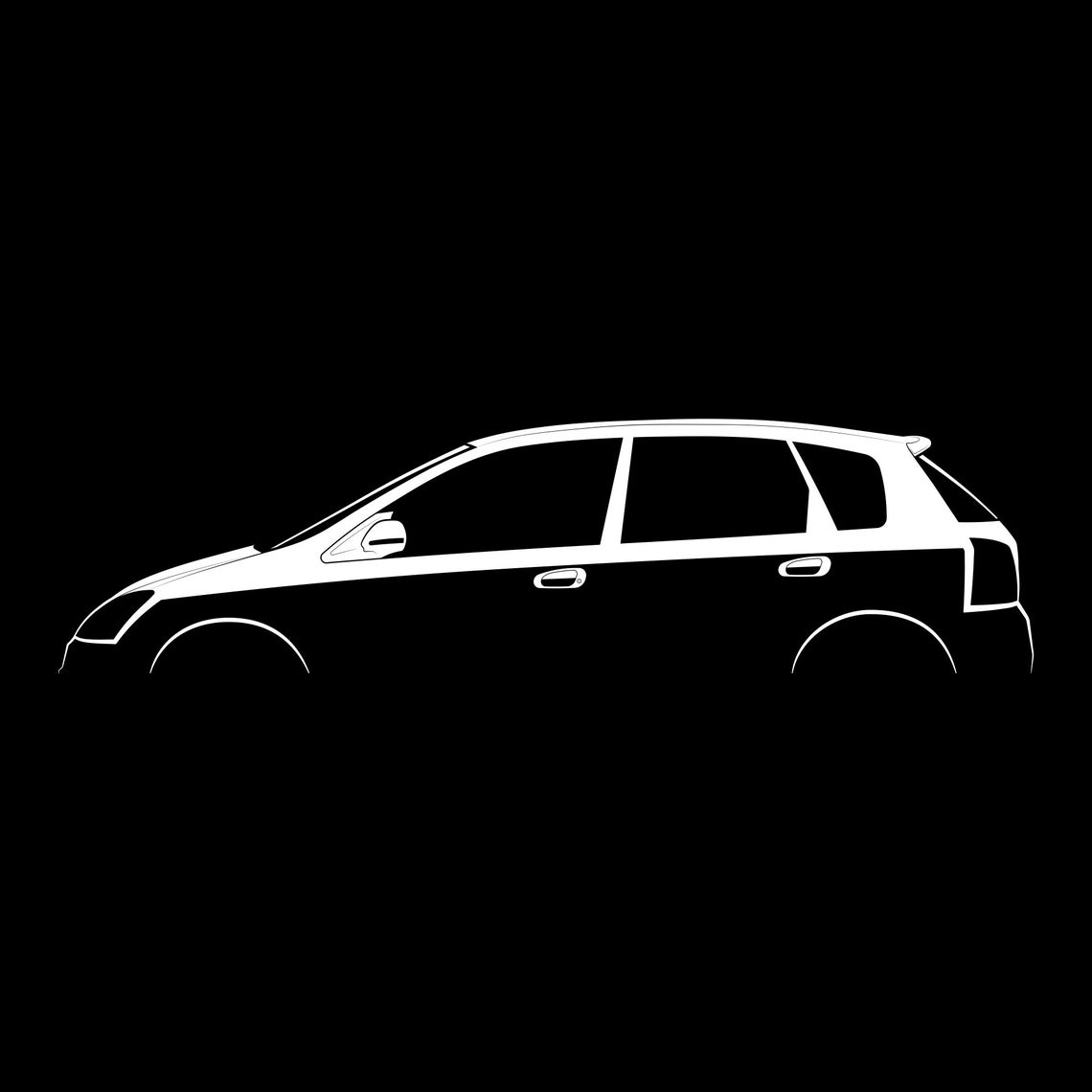 Civic (EP/EU) Silhouette Vector File - Etsy