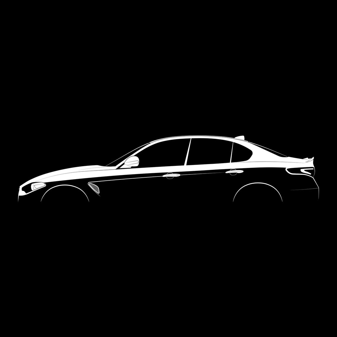 Giulia Quadrifoglio Silhouette Vector File - Etsy