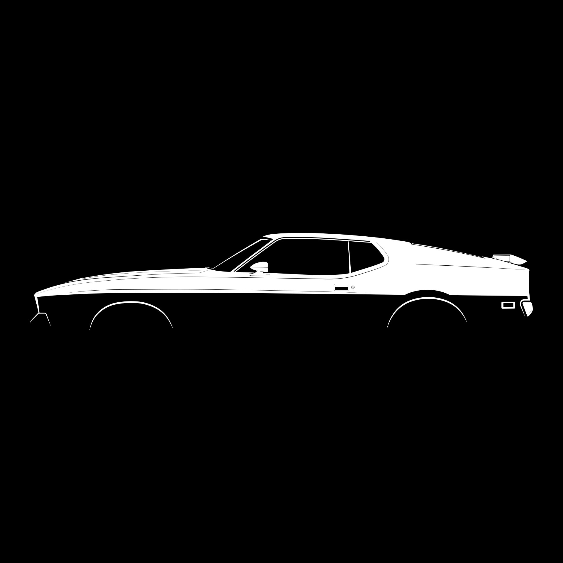 Mustang Mach 1 (1971) Silhouette Vector File - Etsy