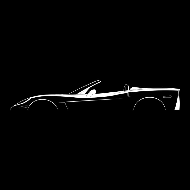 Corvette (C6) Silhouette Vector File - Etsy