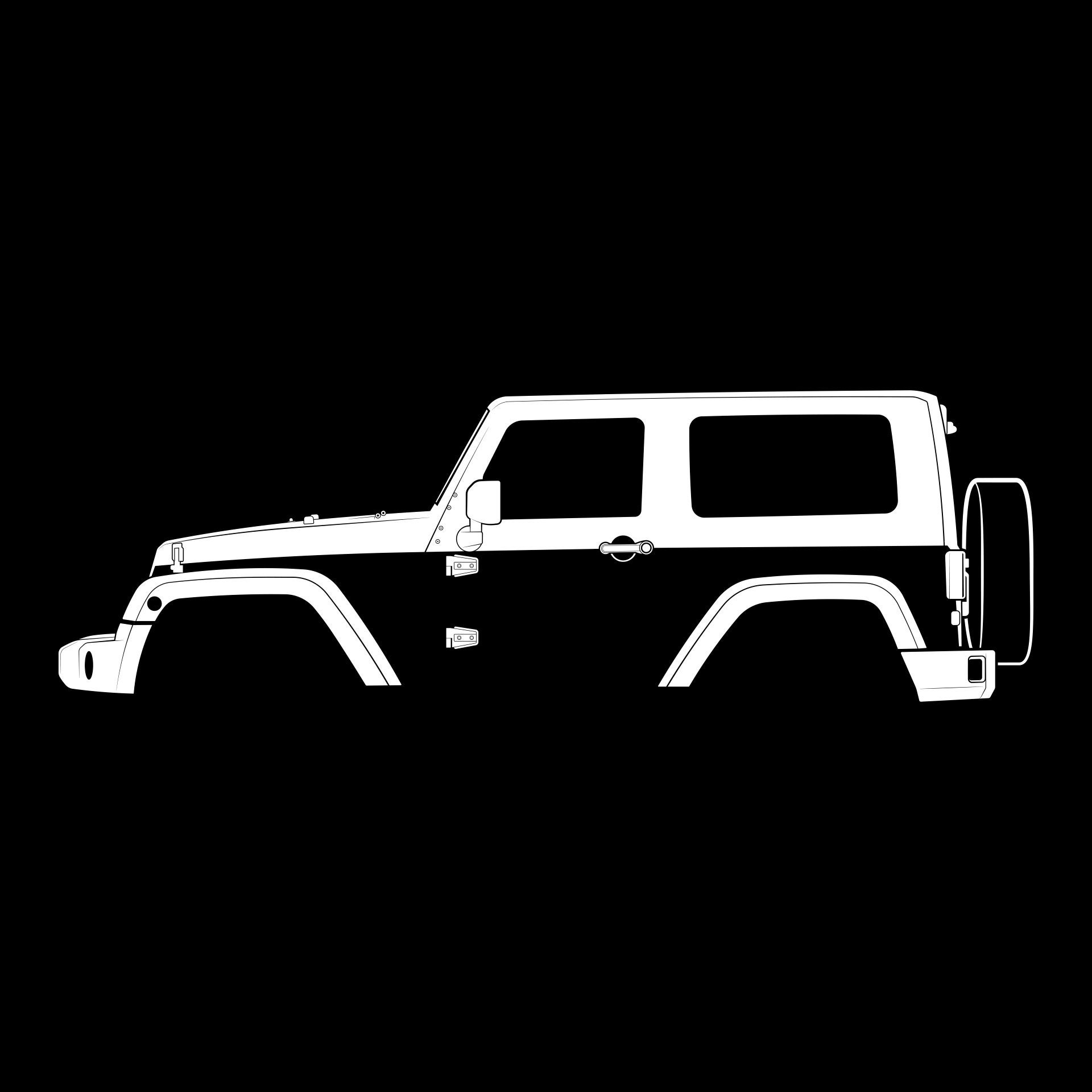 Jeep Wrangler JK Silhouette Vector File - Etsy