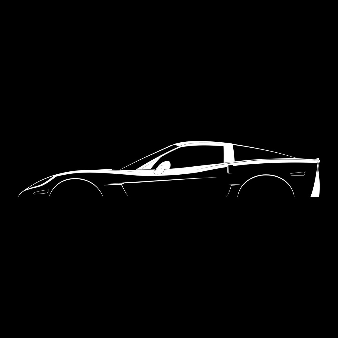 Corvette (C6) Silhouette Vector File - Etsy