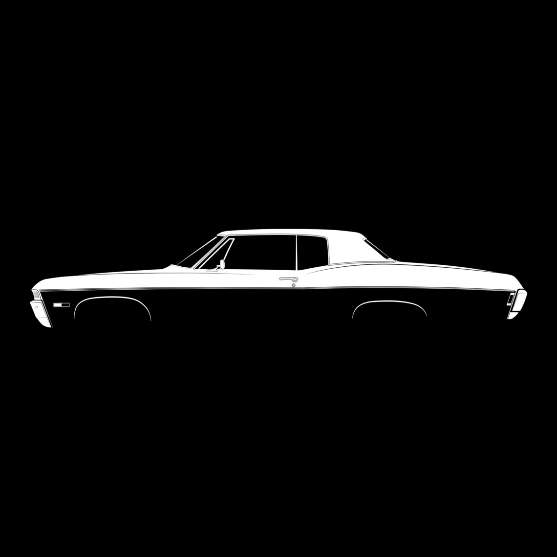 Impala SS (1968) Silhouette Vector File - Etsy