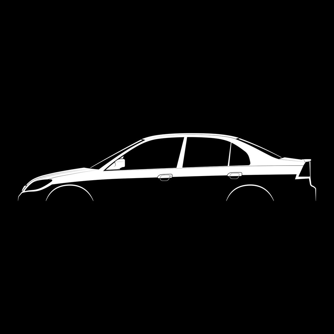 Civic (ES/EM) Silhouette Vector File - Etsy