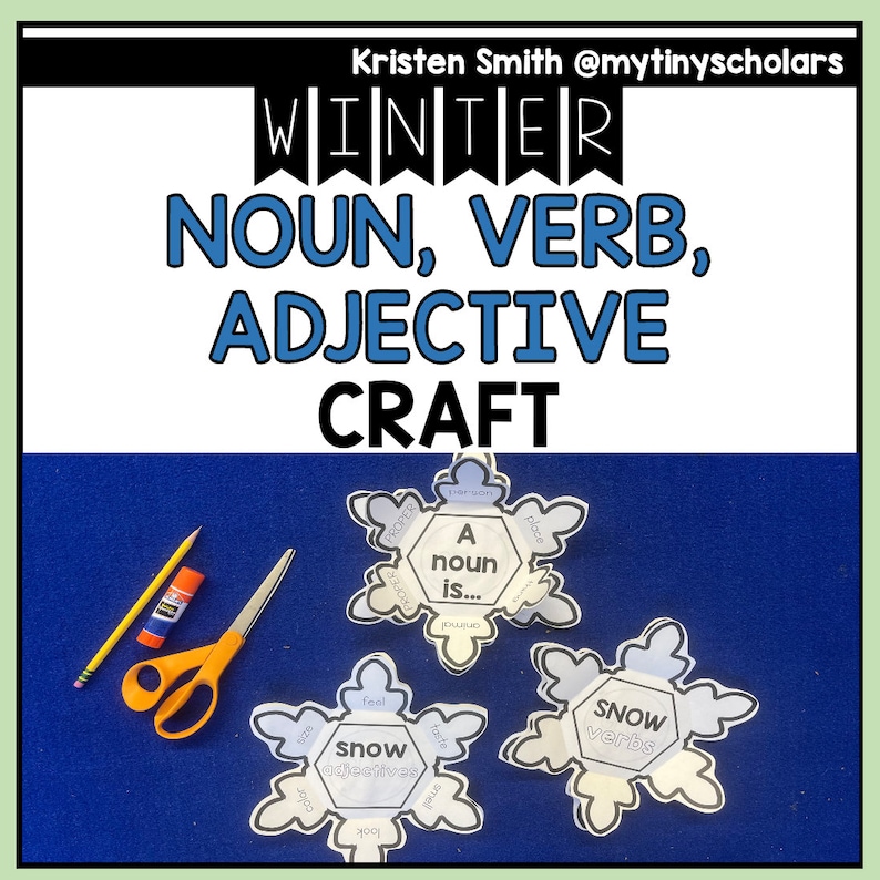 Winter Noun Verb Adjective Craft - Etsy