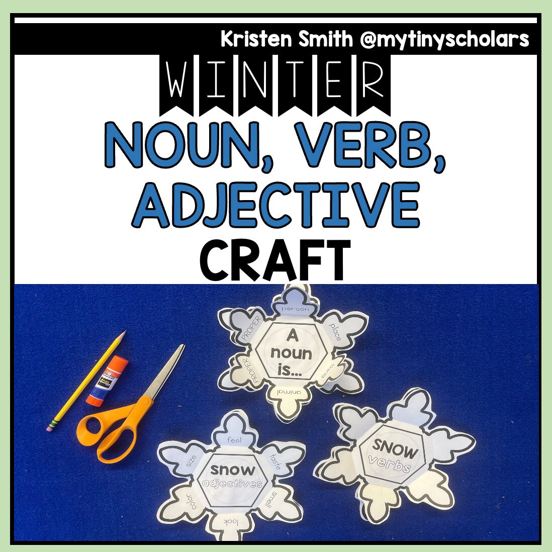 Winter Noun Verb Adjective Craft - Etsy