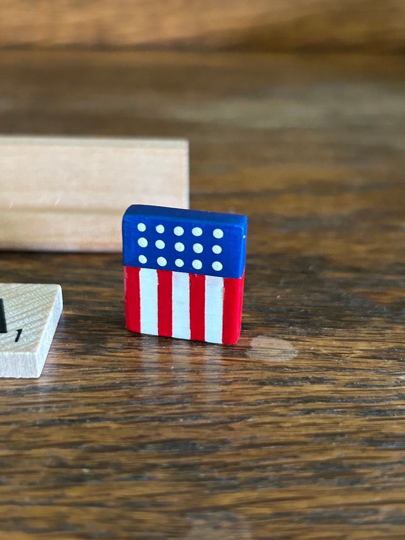 Vintage Scrabble Tiles Spell Out USA With Hand Painted US Flag Tile - Etsy