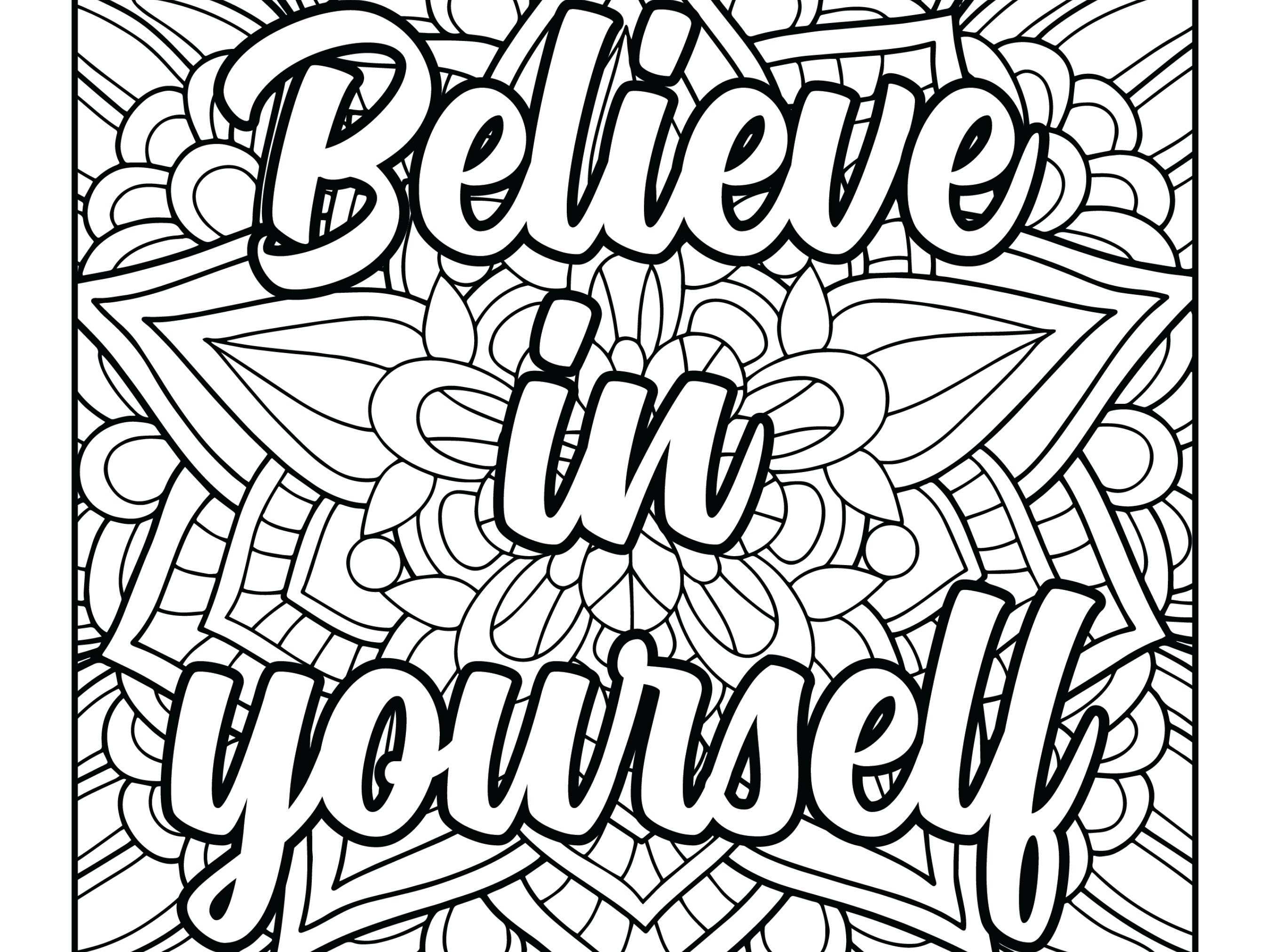 50 Motivational Coloring Pages, Pdf Coloring Book, Digital Coloring ...