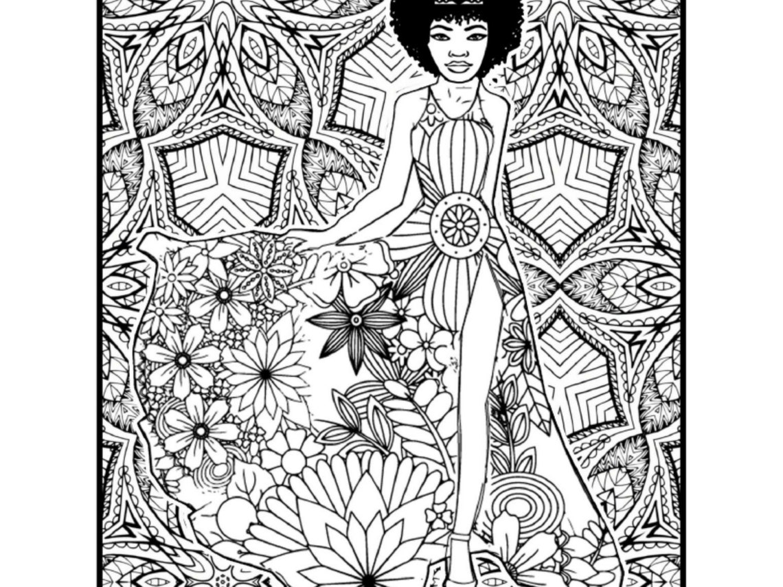 200 Black Women Digital Coloring Book Black Coloring Pages - Etsy