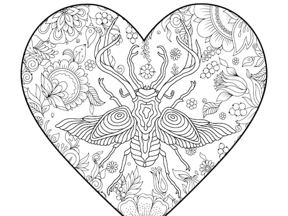 50 Hearts Coloring Pages
