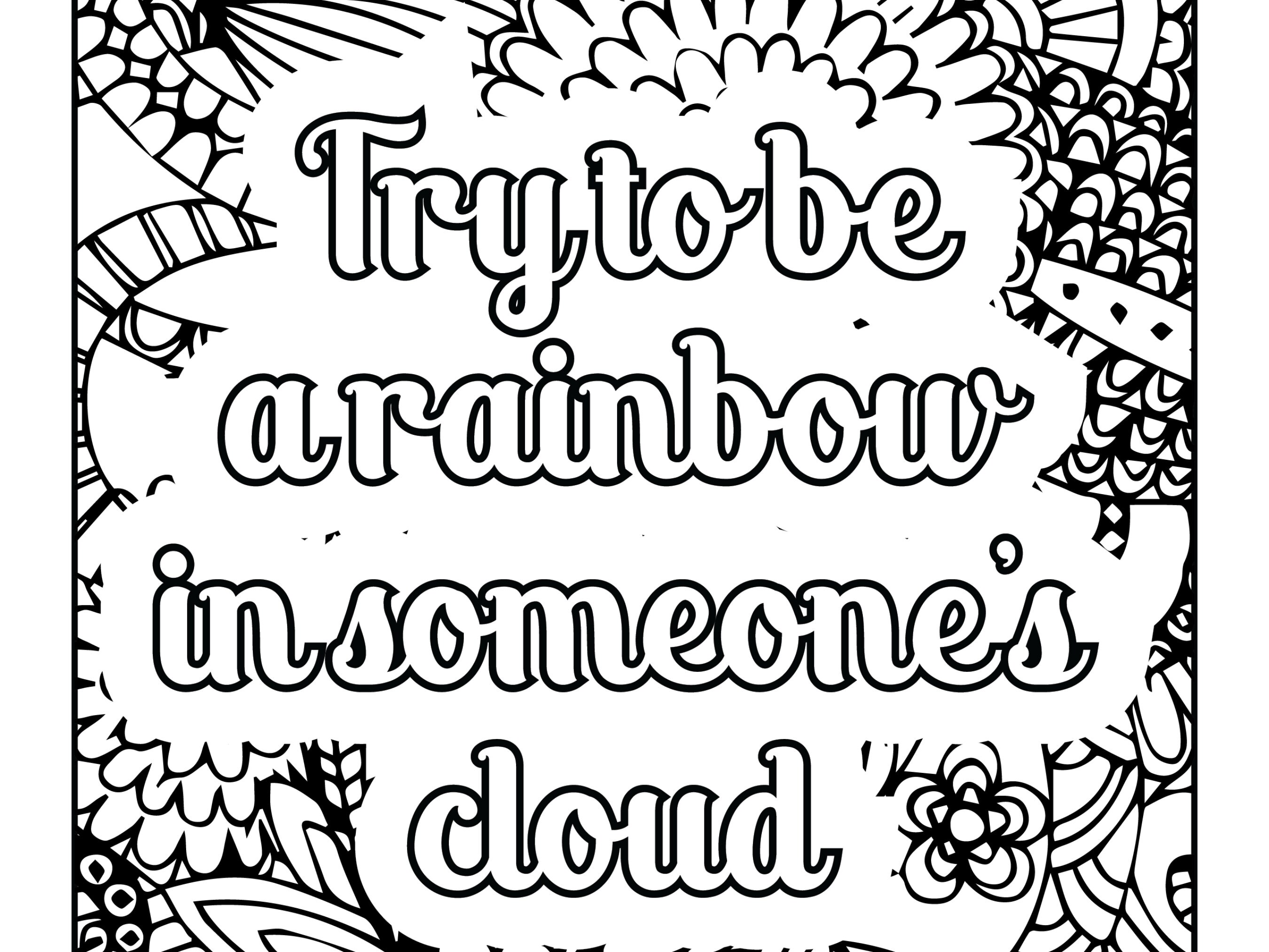 50 Motivational Coloring Pages, Pdf Coloring Book, Digital Coloring ...