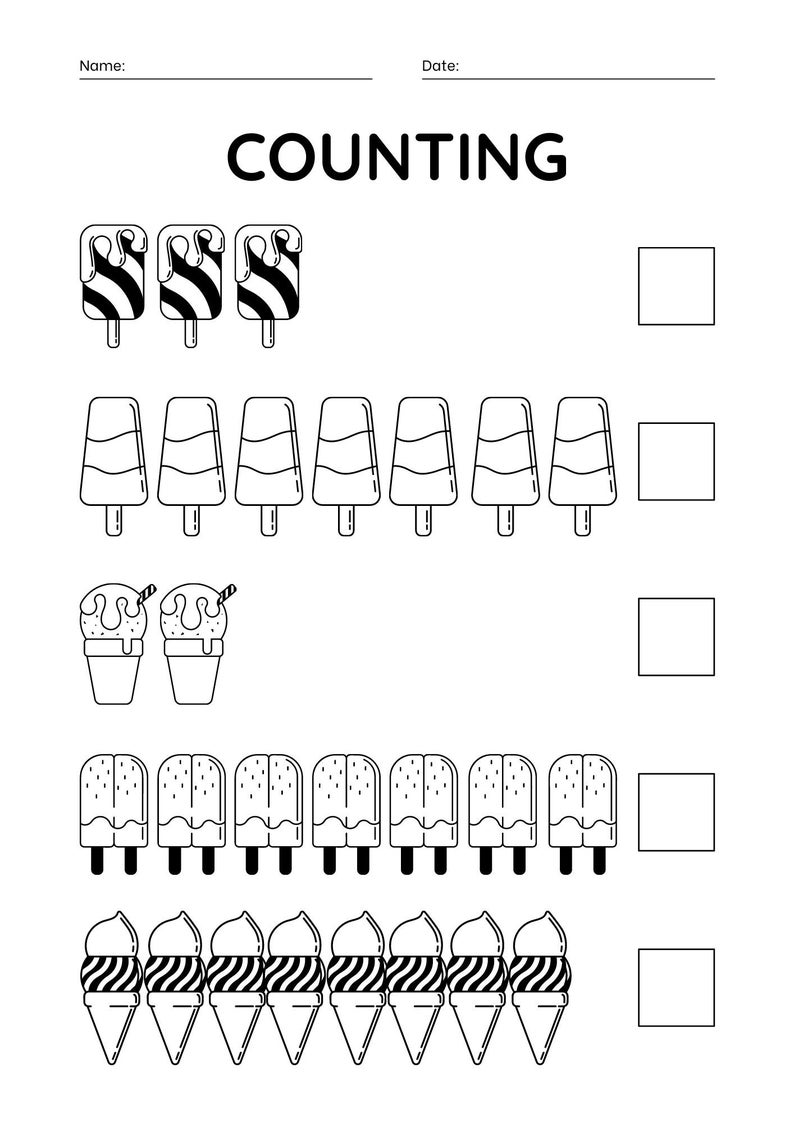 Math Worksheets Preschool - Etsy