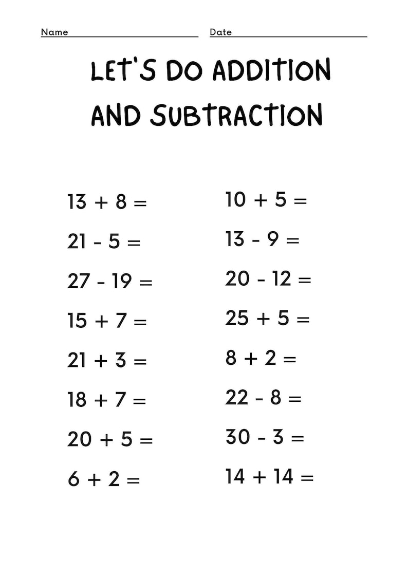 50 Printable Math Worksheets. Numbers 1-30. Preschool - 1st Grade. - Etsy
