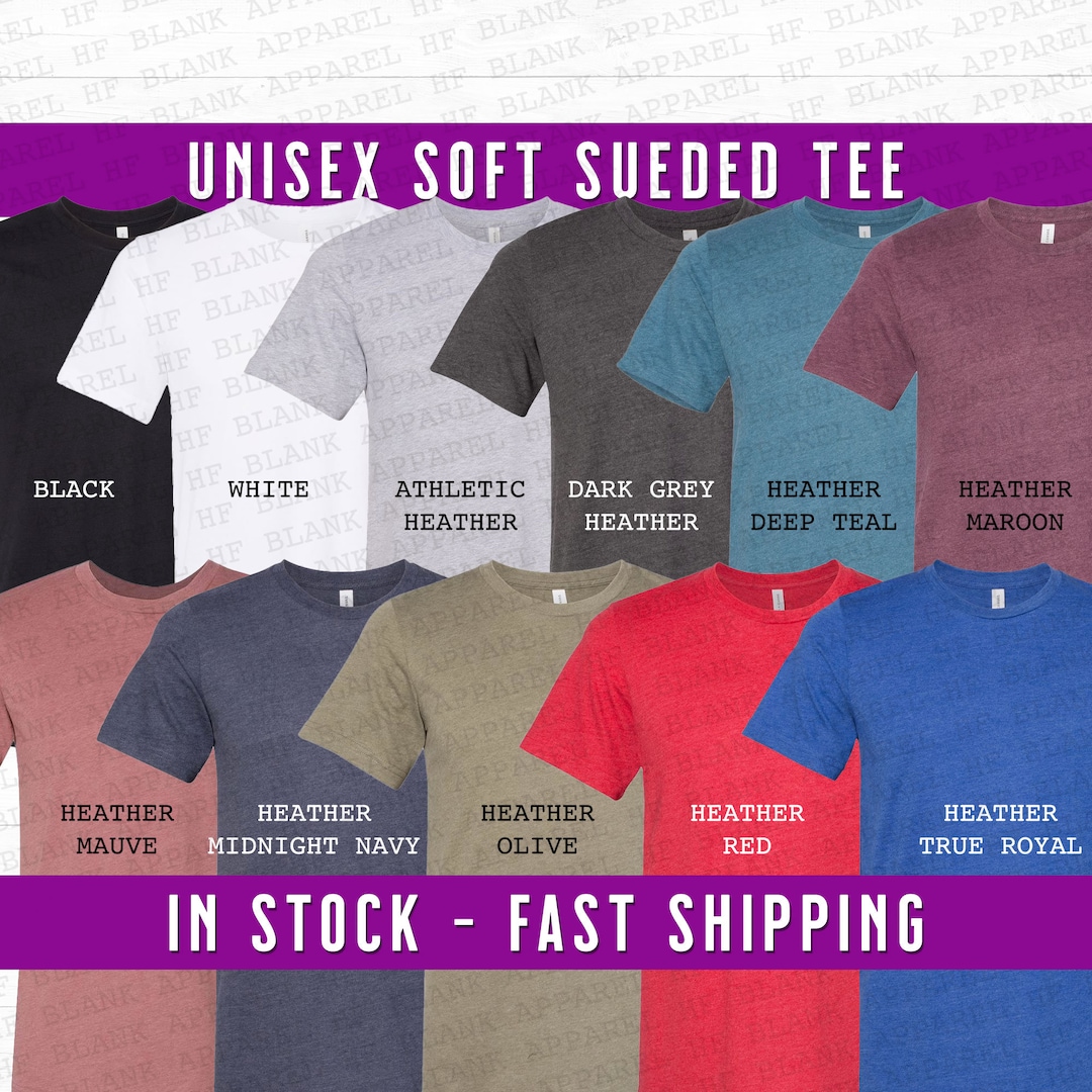 Bella Canvas Blank Ultra Soft Sueded Unisex T-shirt Plain Sueded Tees ...