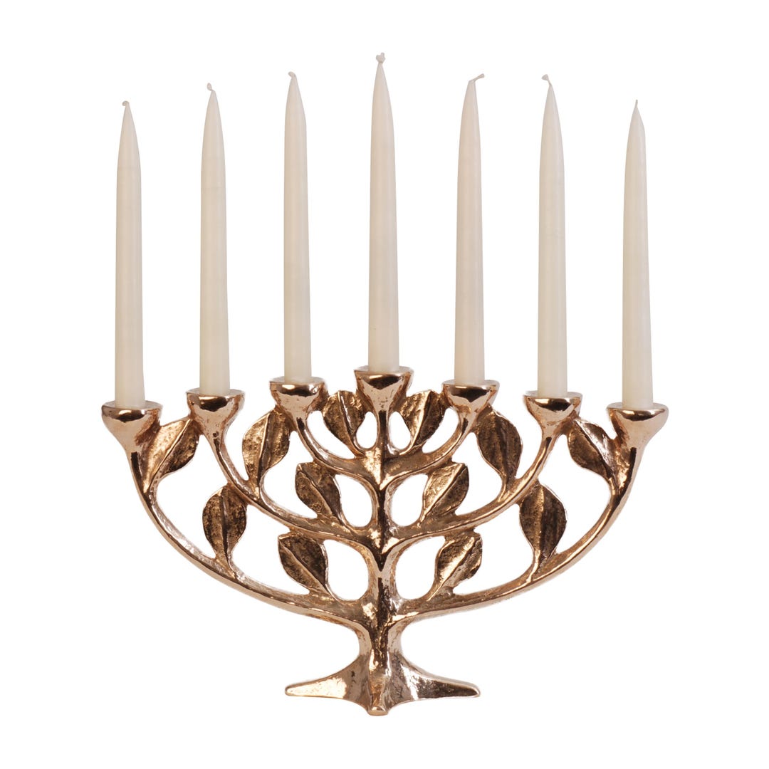 Menorah, 7-flame Bronze Candlestick for Stick Candles, Harjes Item No ...