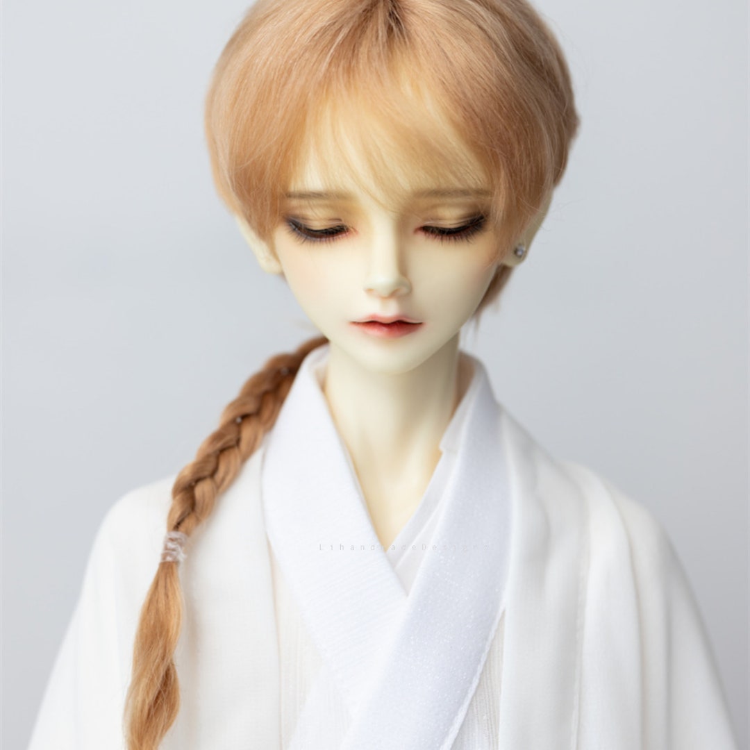 2 Color Mohair White Orange 8-9'' Bjd Hair Styled Doll Wig for 1/3 Bjd ...