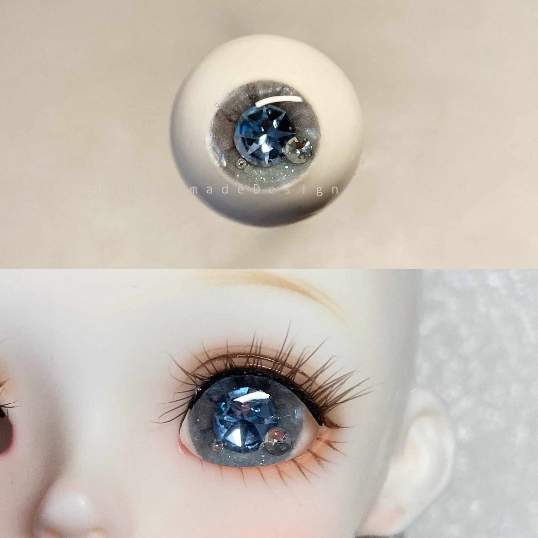 Blue BJD Doll Resin Eyes With Swarovski/crystal Eyes/diamond Eyes/eyes ...
