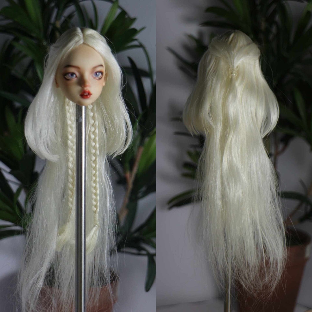 9-9.5cm Hard Cap Long Wavy Mohair Wig for Bjd Doll, Doll Hair Bjd ...