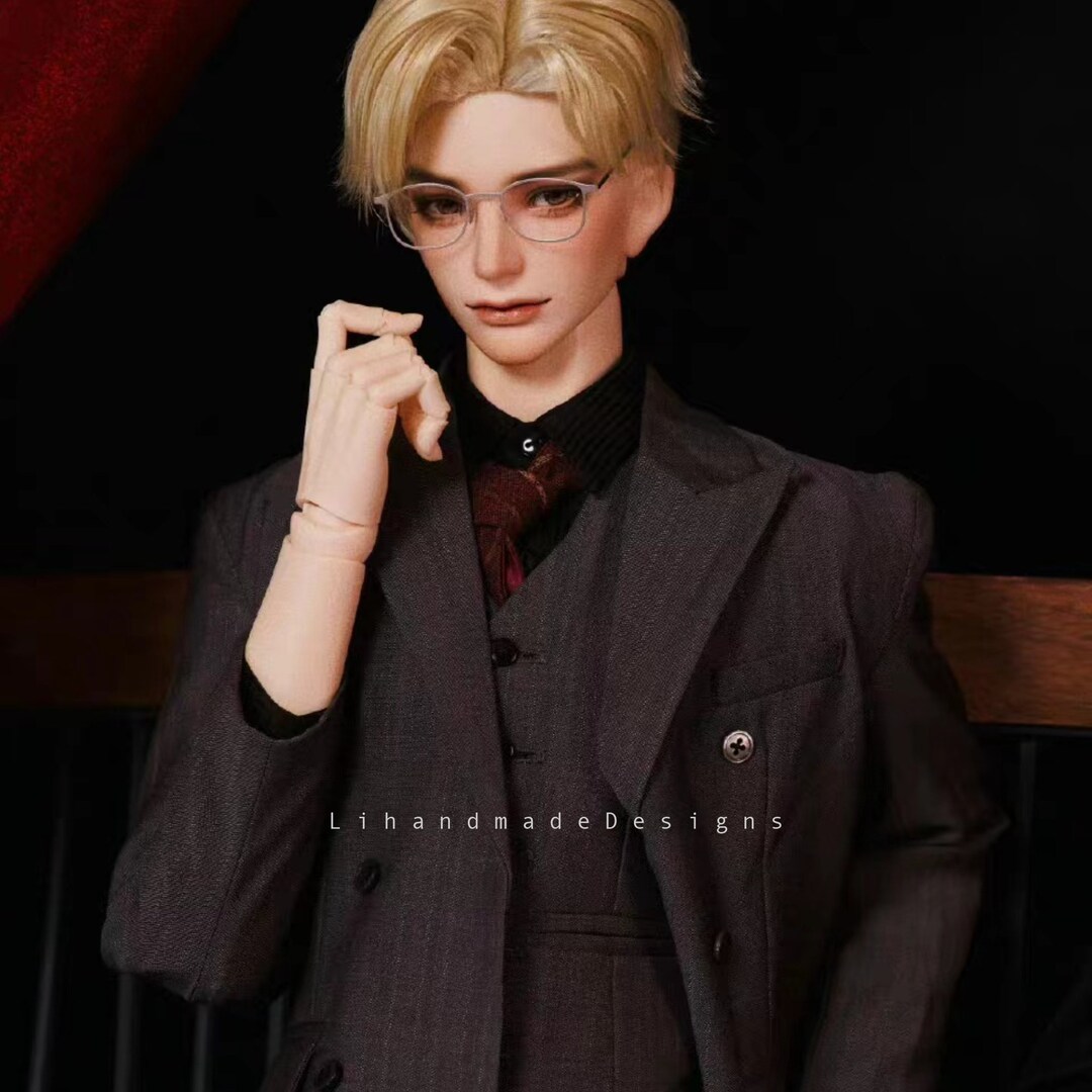 Custom Black Bjd Suit Doll Colthes Coat Outfit for 1/3 Bjd Boy 70-80cm ...