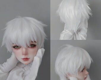Short Bjd White Wig - Etsy