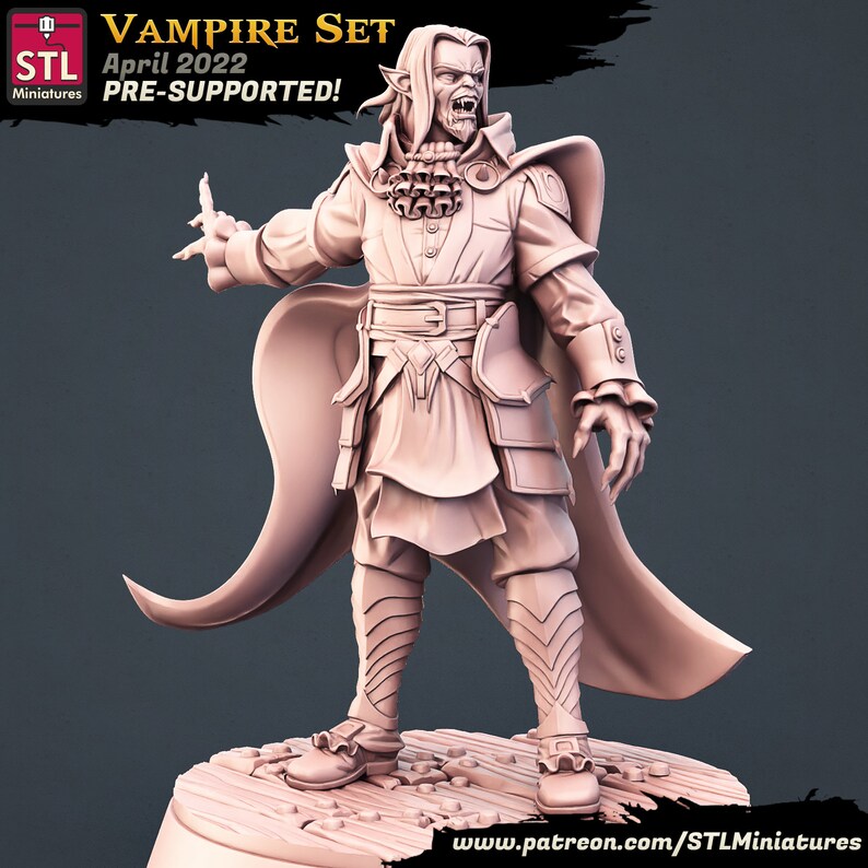 STL Miniatures Massive Vampire Set 4-8K Resin Fantasy / D&D - Etsy