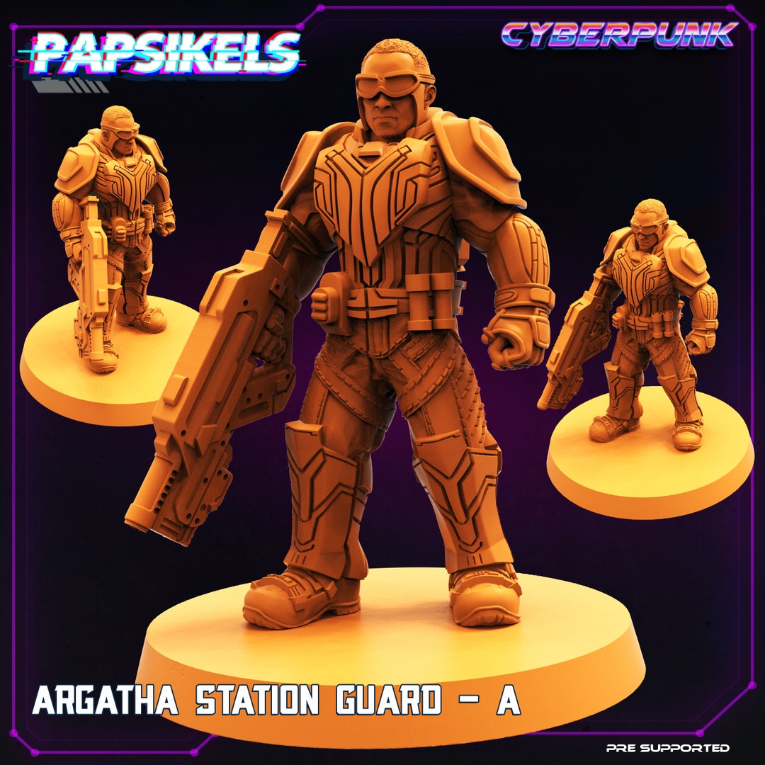 Cyberpunk Station Guard resin Wargames, Sci-fi Etc. - Etsy