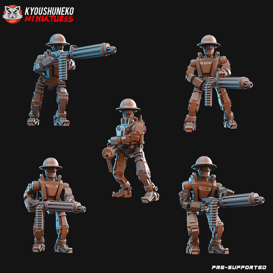 5 X Wwii-style British Robot/mech Unit Steampunk / Bolt Action / Chain ...