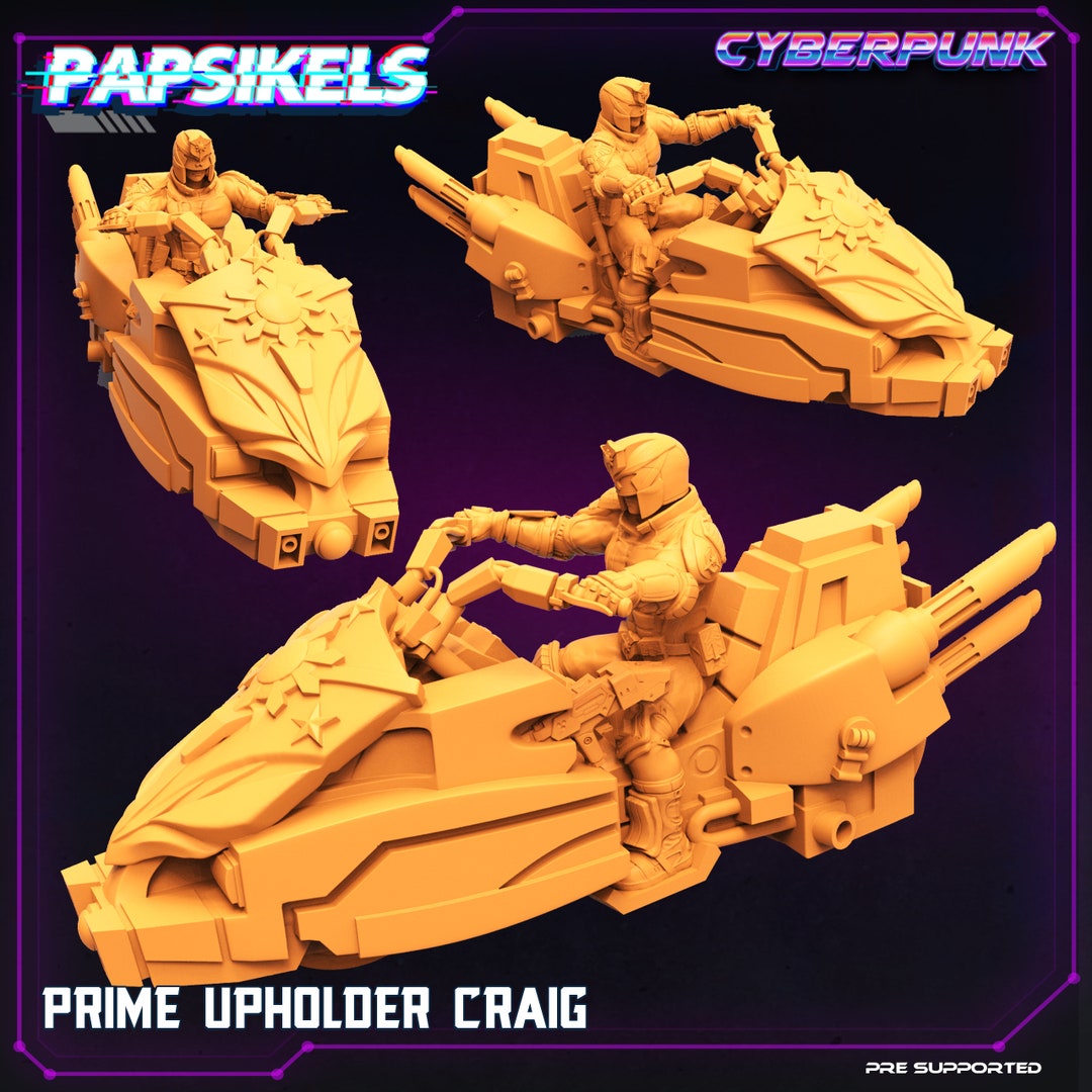 Cyberpunk Law Enforcer on Bike Resin Wargames, Sci-fi Etc. - Etsy