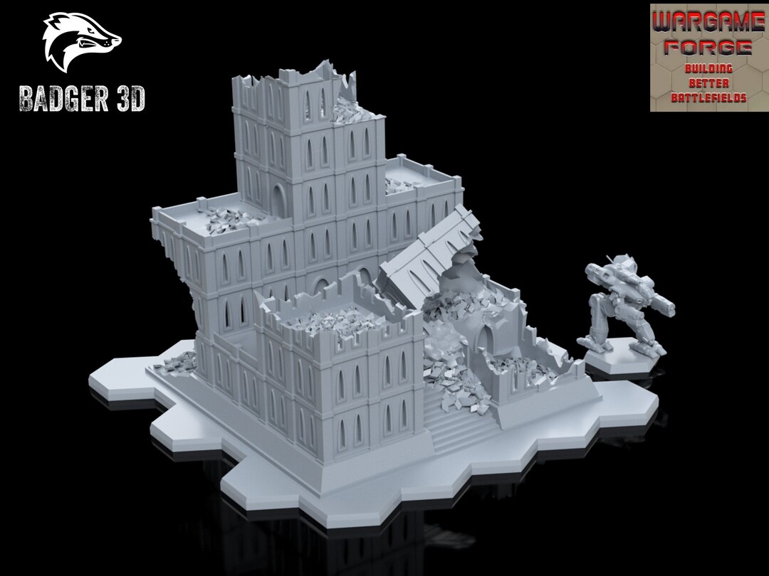 3D Printed Ruined Gothic Palace for Battletech 6mm Scale - Etsy