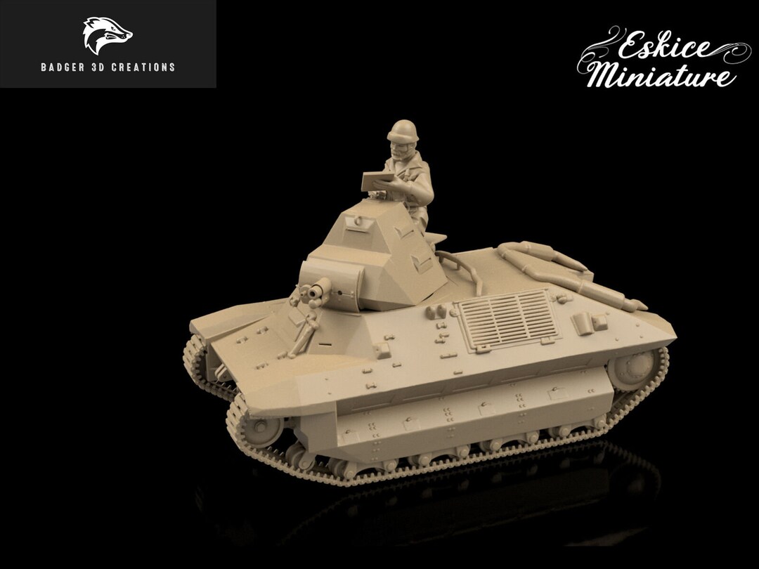 WWII French FCM 36 With Two Turrets Resin Bolt Action / Chain of ...