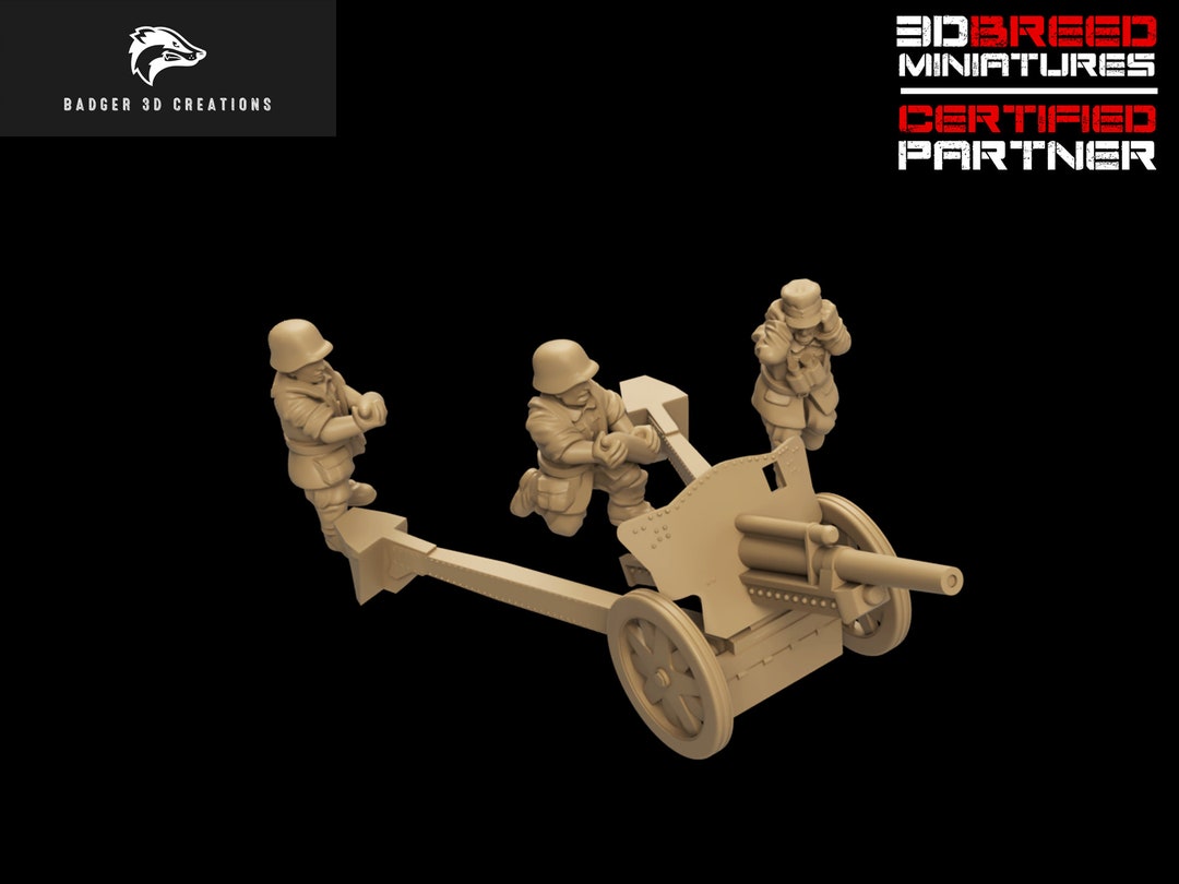 WWII German Lefh 105mm 18/40 Gun & Crew Resin Bolt Action / - Etsy