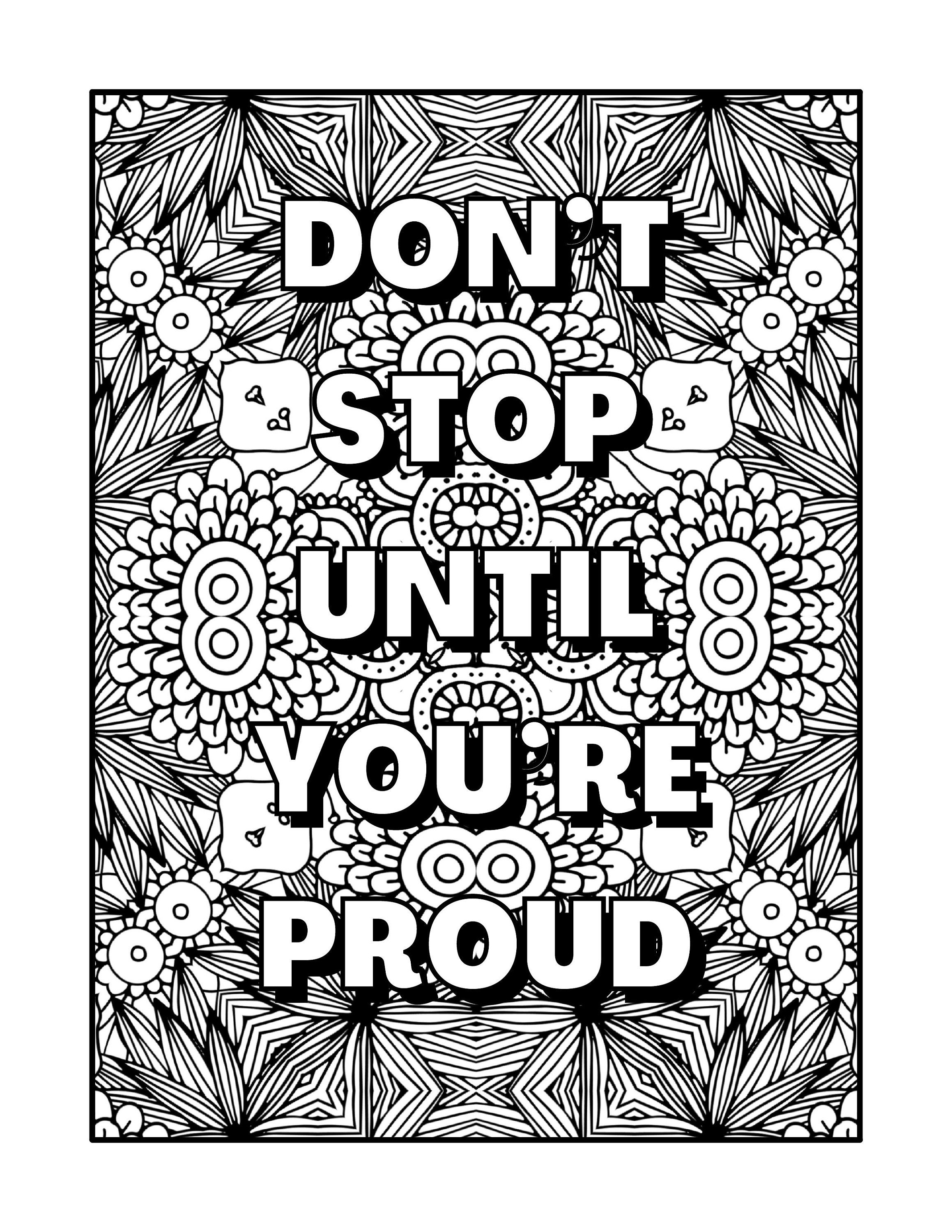 Motivational Coloring Pages - Etsy