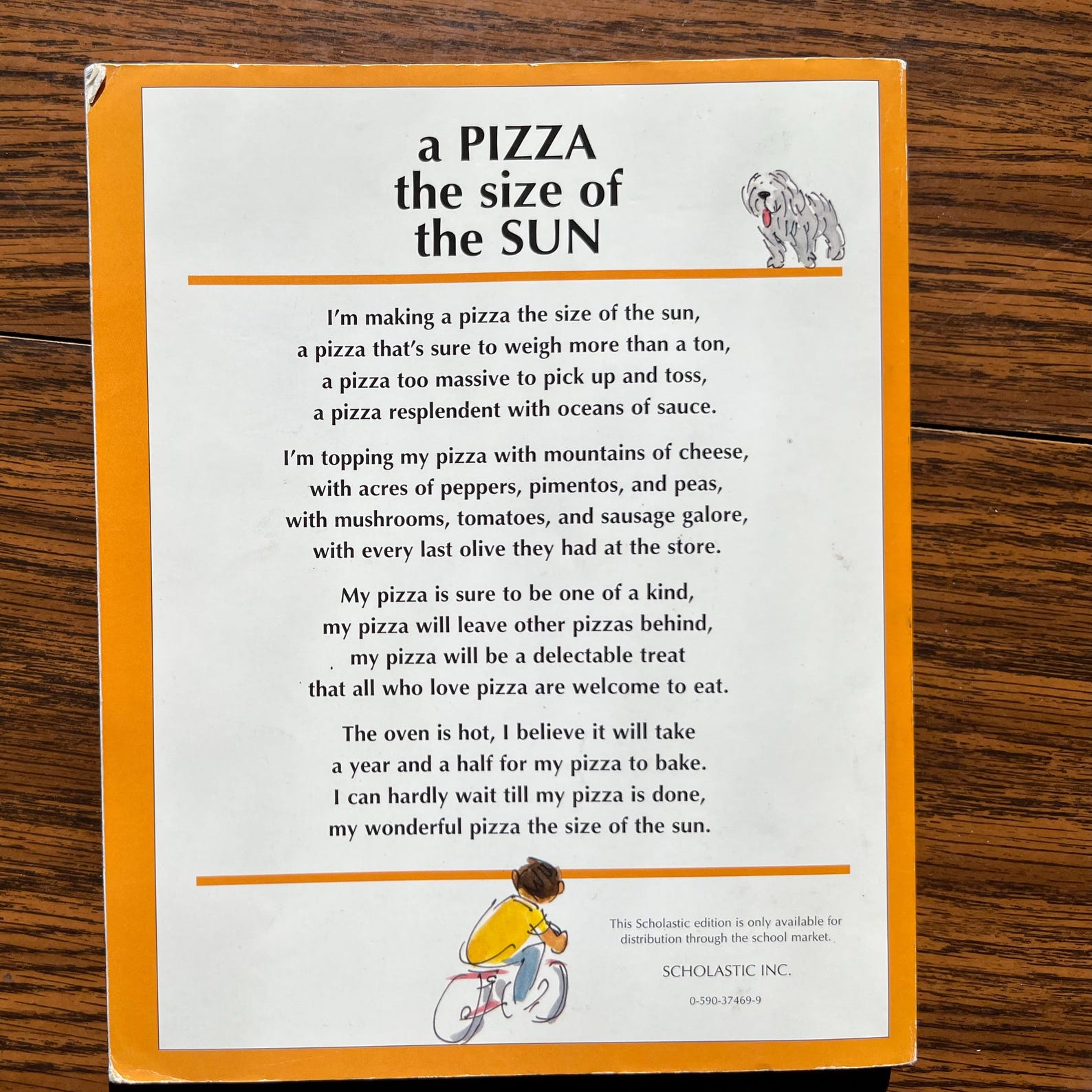 A Pizza the Size of the Sun: Jack Prelutsky's Poetry - Etsy