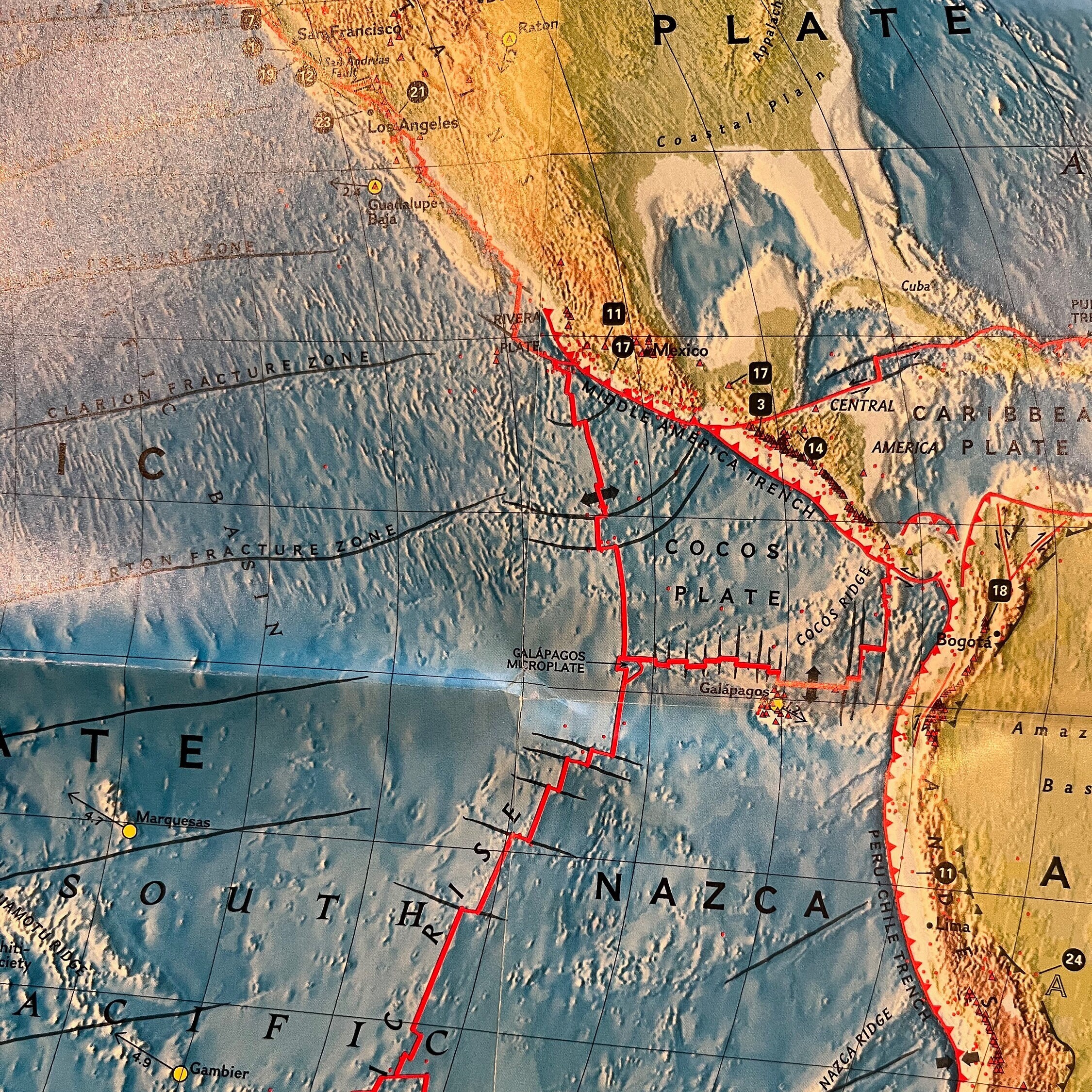 Vintage Map of Earth's Tectonic Plates National - Etsy
