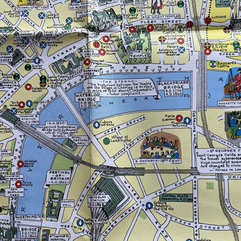 Bartholomew's Historical Map of London English History Vintage 1977 - Etsy