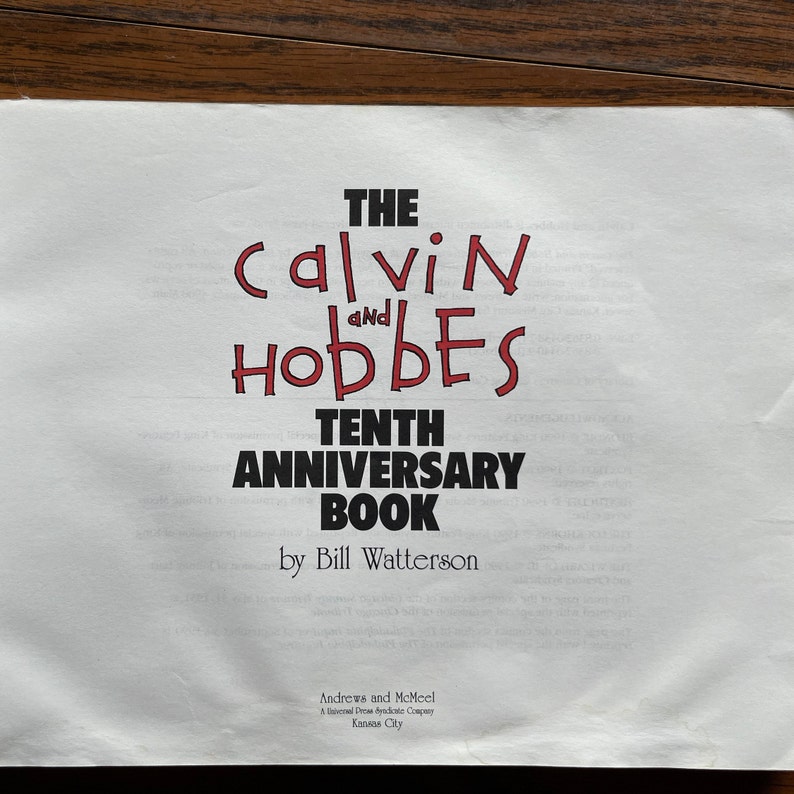 The Calvin and Hobbes Tenth Anniversary Book Vintage Comic Strip Book ...