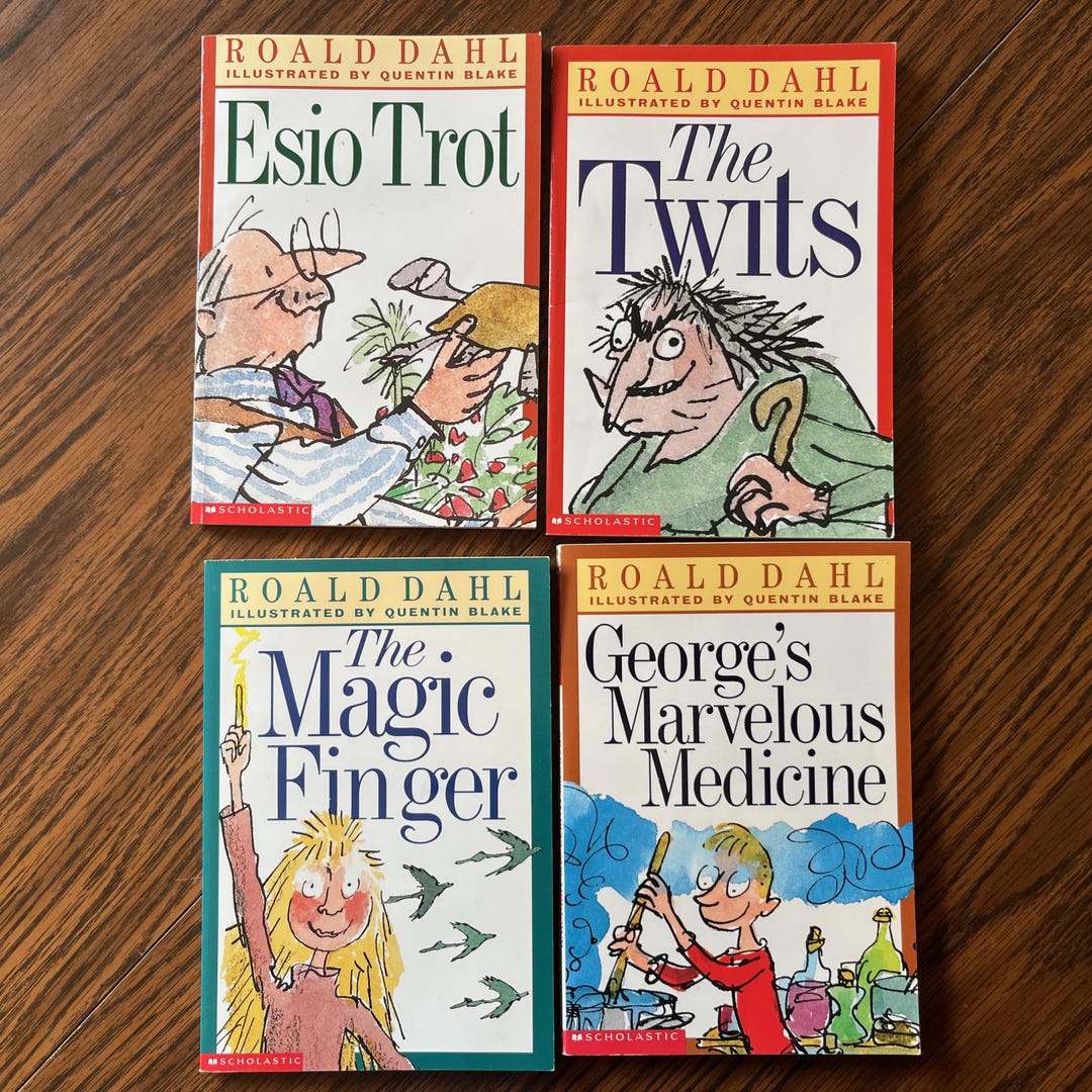 4 Roald Dahl Books - Esio Trot + the Twits + the Magic Finger + George ...