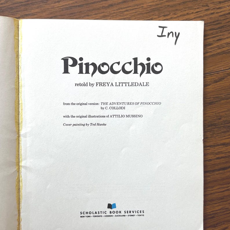 Pinocchio, Carlo Collodi's Tale Retold by Freya Littledale - Etsy