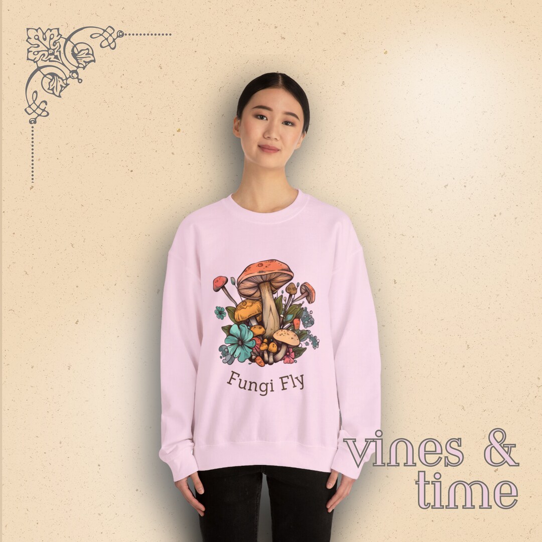 Fungi Fly Sweatshirt Mushroom Crew Neck Cute Gift Idea - Etsy