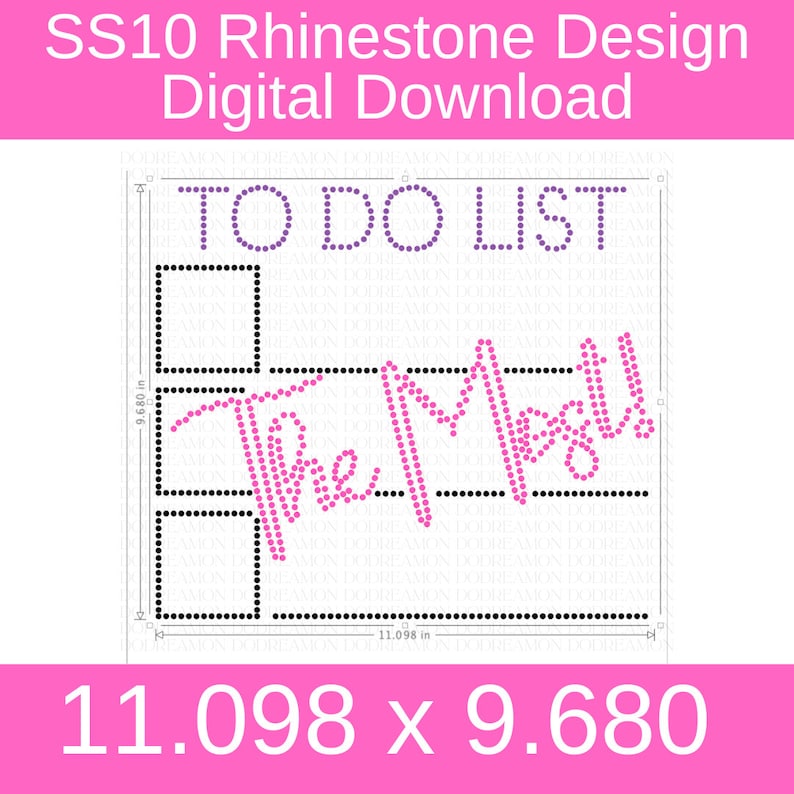 To-do List THE MOST Rhinestone Template Bling Template Hotfix ...