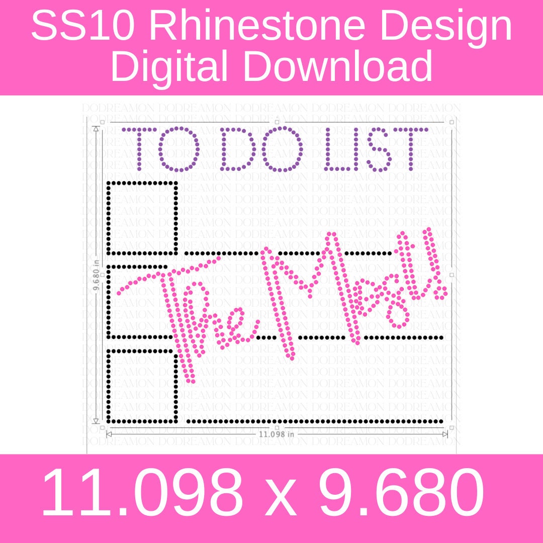 To-do List THE MOST Rhinestone Template | Bling Template | Hotfix ...