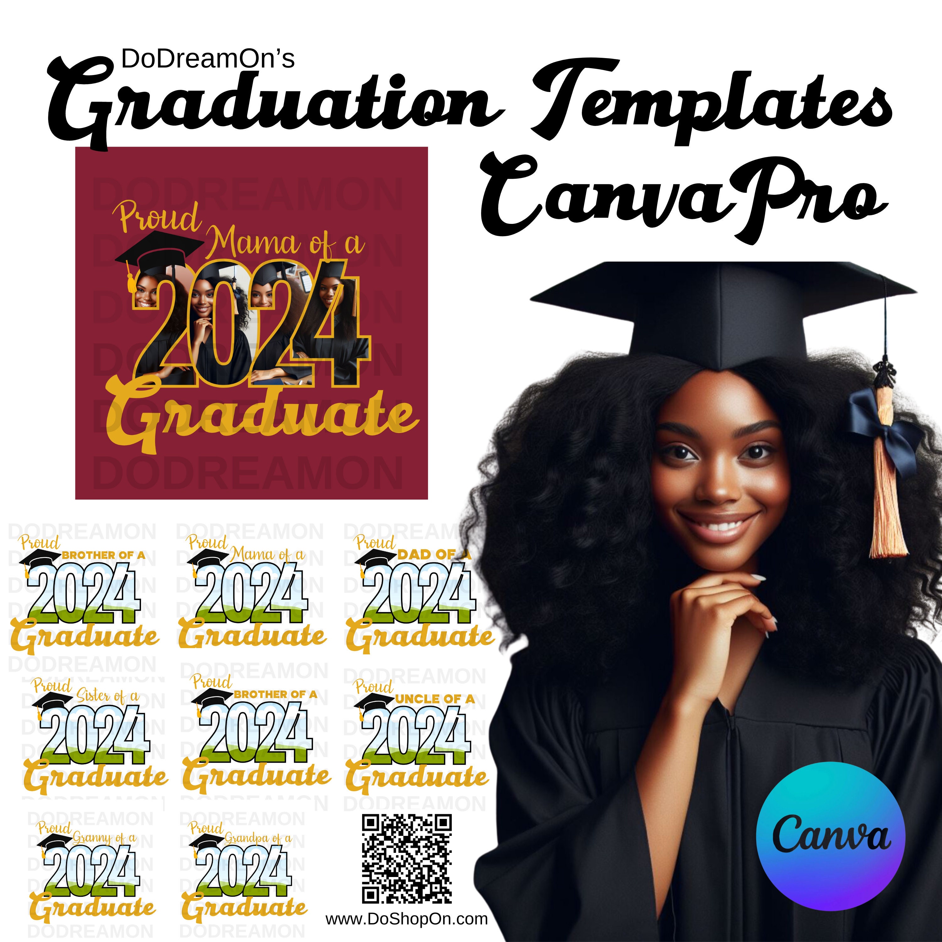 2024 Graduation Frame CANVA Template Graduate | Grad | Class of 2024 ...