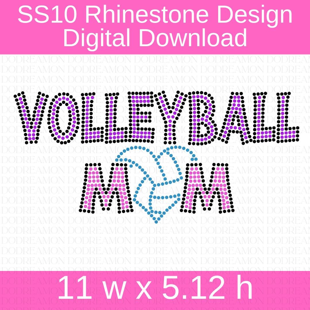 Volleyball Mom Rhinestone Template DIGITAL Download - Etsy