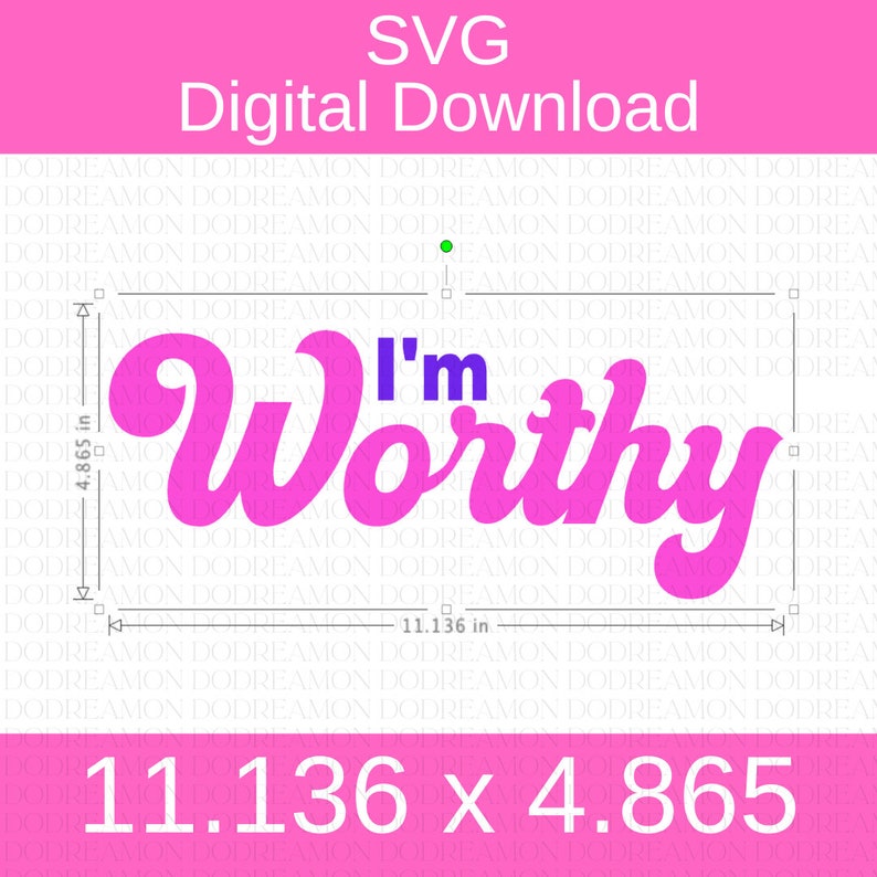 I'm WORTHY Rhinestone & SVG Bundle Template DIGITAL Download - Etsy