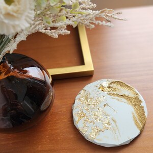 Cement Coasters Extra Large Coasters Gold Flakes in Marble or Color - Etsy