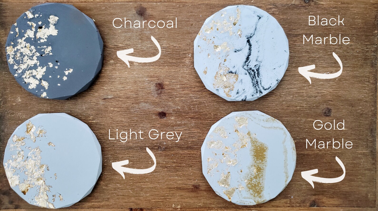 Cement Coasters Extra Large Coasters Gold Flakes in Marble - Etsy