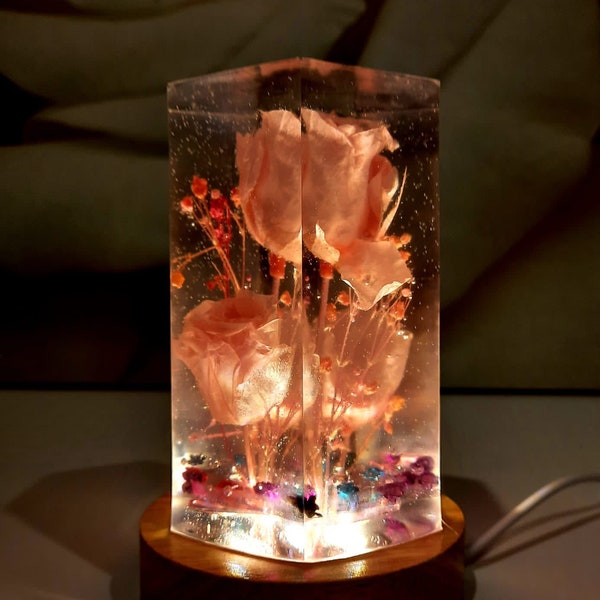 Resin Flower Lamp - Etsy