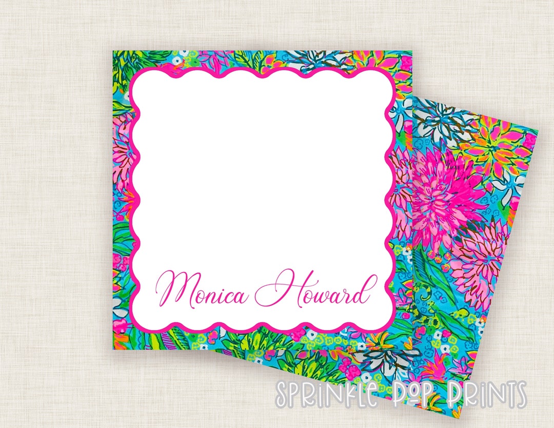 Preppy Neon Design Printable Enclosure Card Gift Tag Custom Cards ...