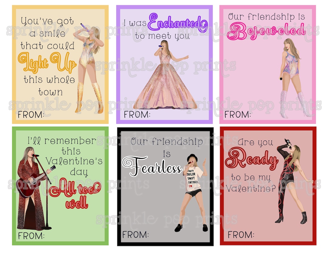Taylor Swift Valentines Day Cards 12 Taylor Swift Card Designs ...