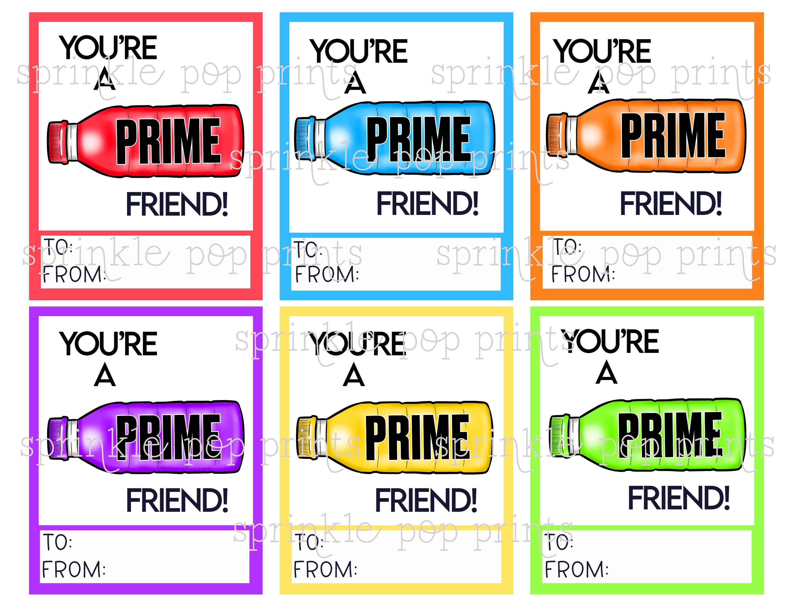 Printable Prime Valentines Day Cards for School | 12 Designs | Instant ...